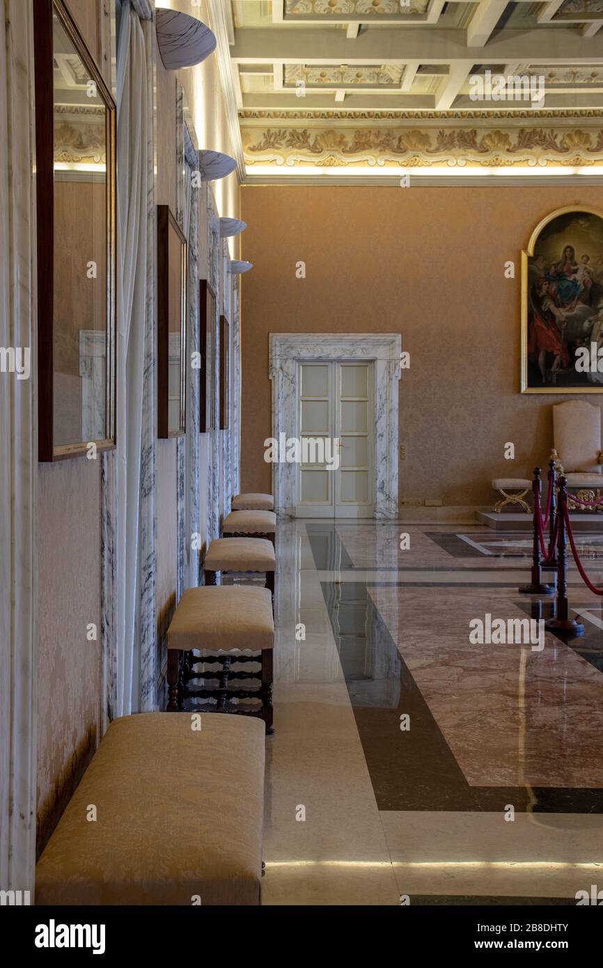 Rome 10 November 2019. The Pope's summer residence, the large rooms and ...
