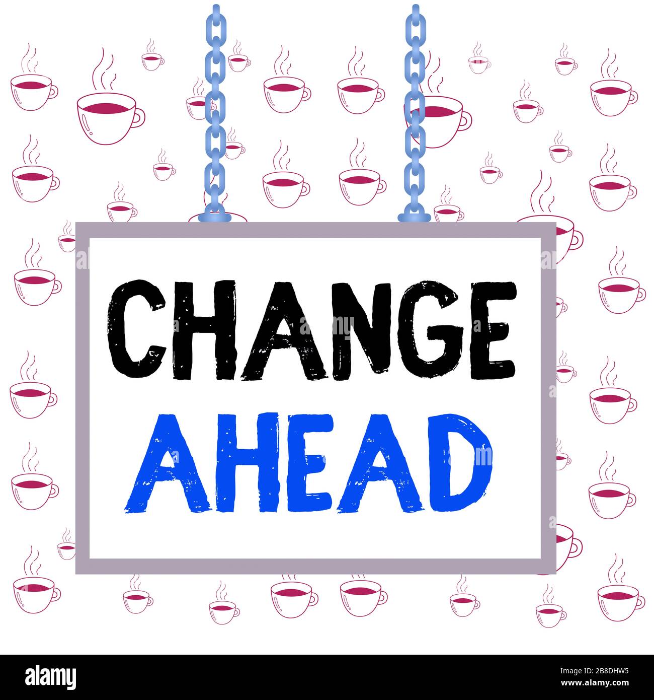 Writing note showing Change Ahead. Business concept for to replace with ...