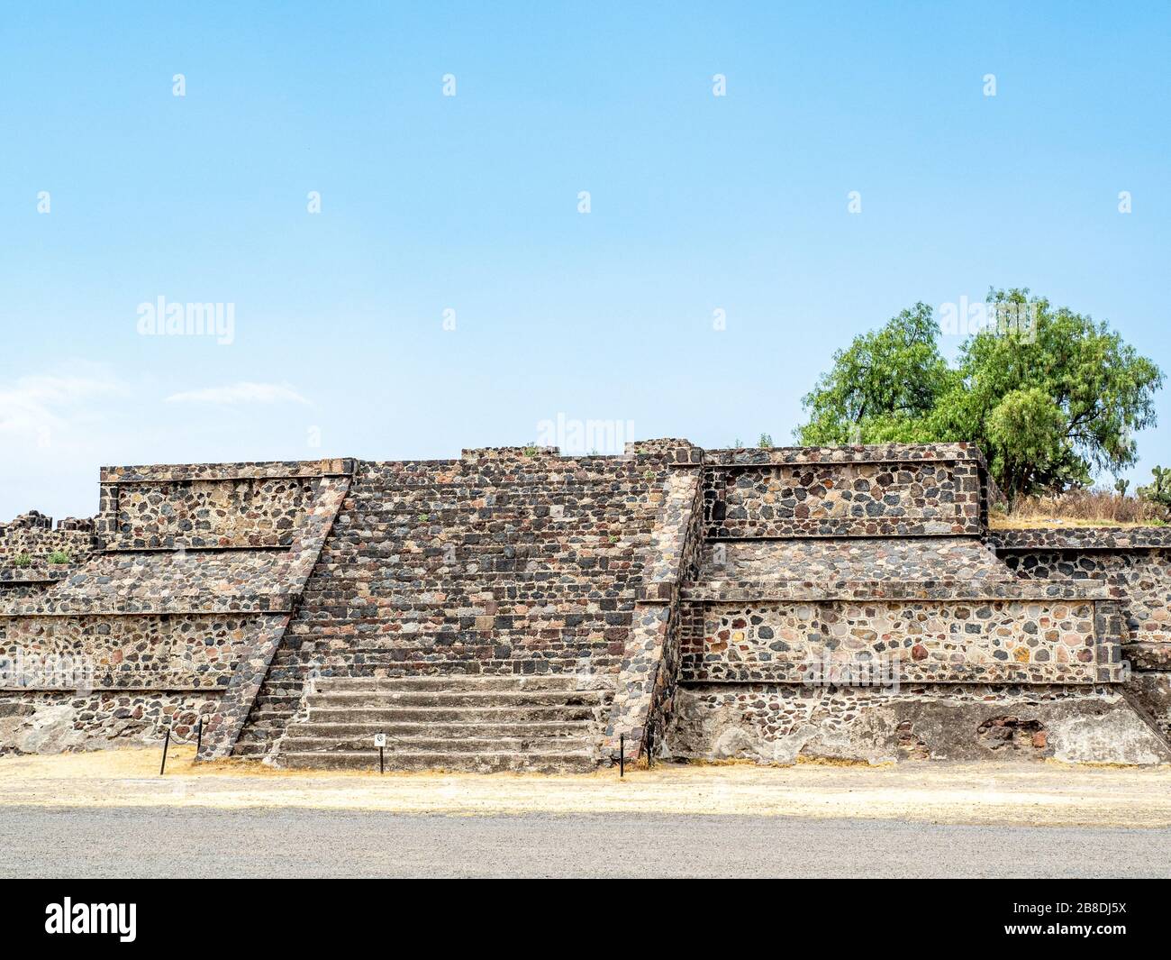 Close up of steps leading to the top of Teotihuacan, the Pyramid of the ...