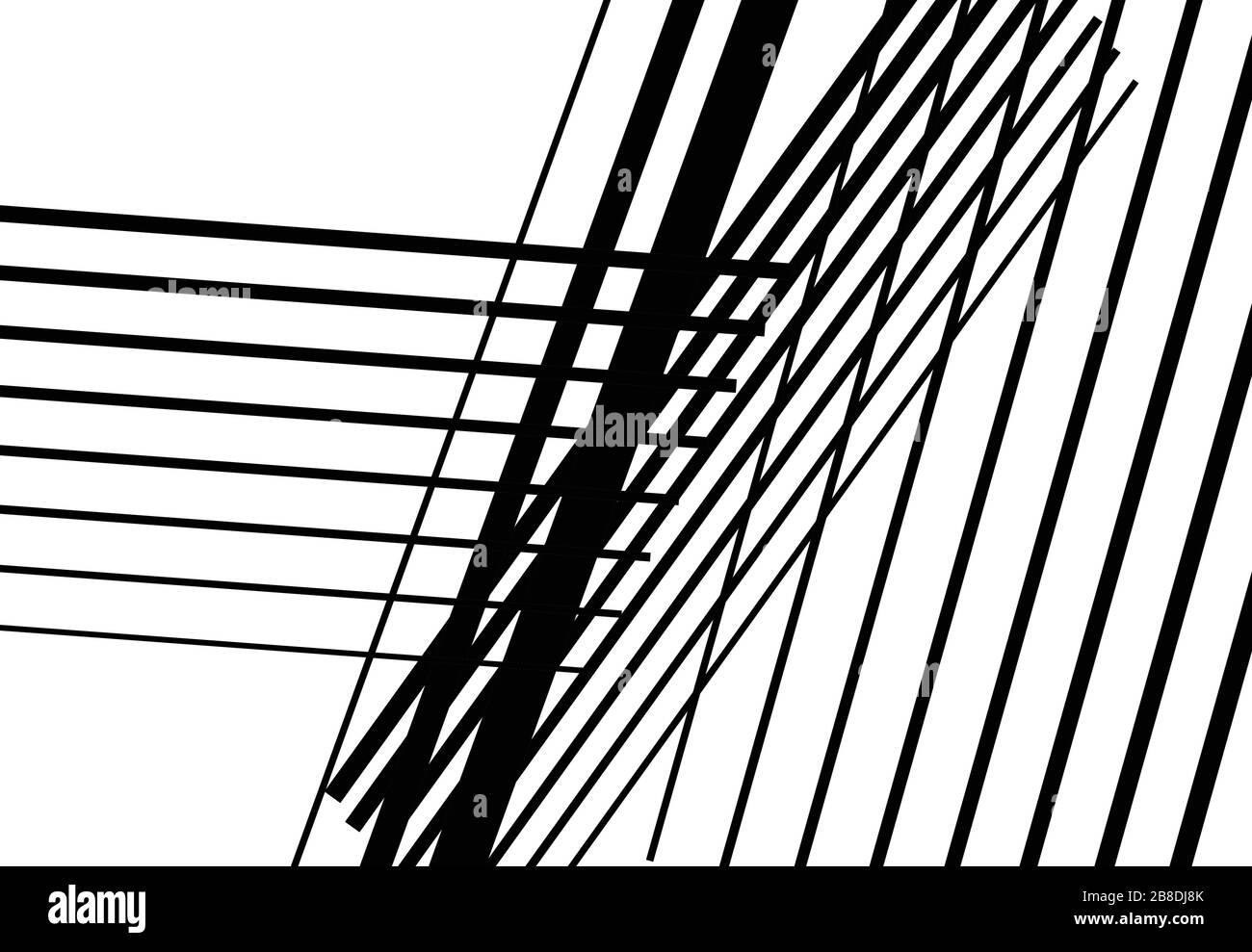 Abstract geometric art with random, chaotic lines. Straight crossing, intersecting lines texture ...