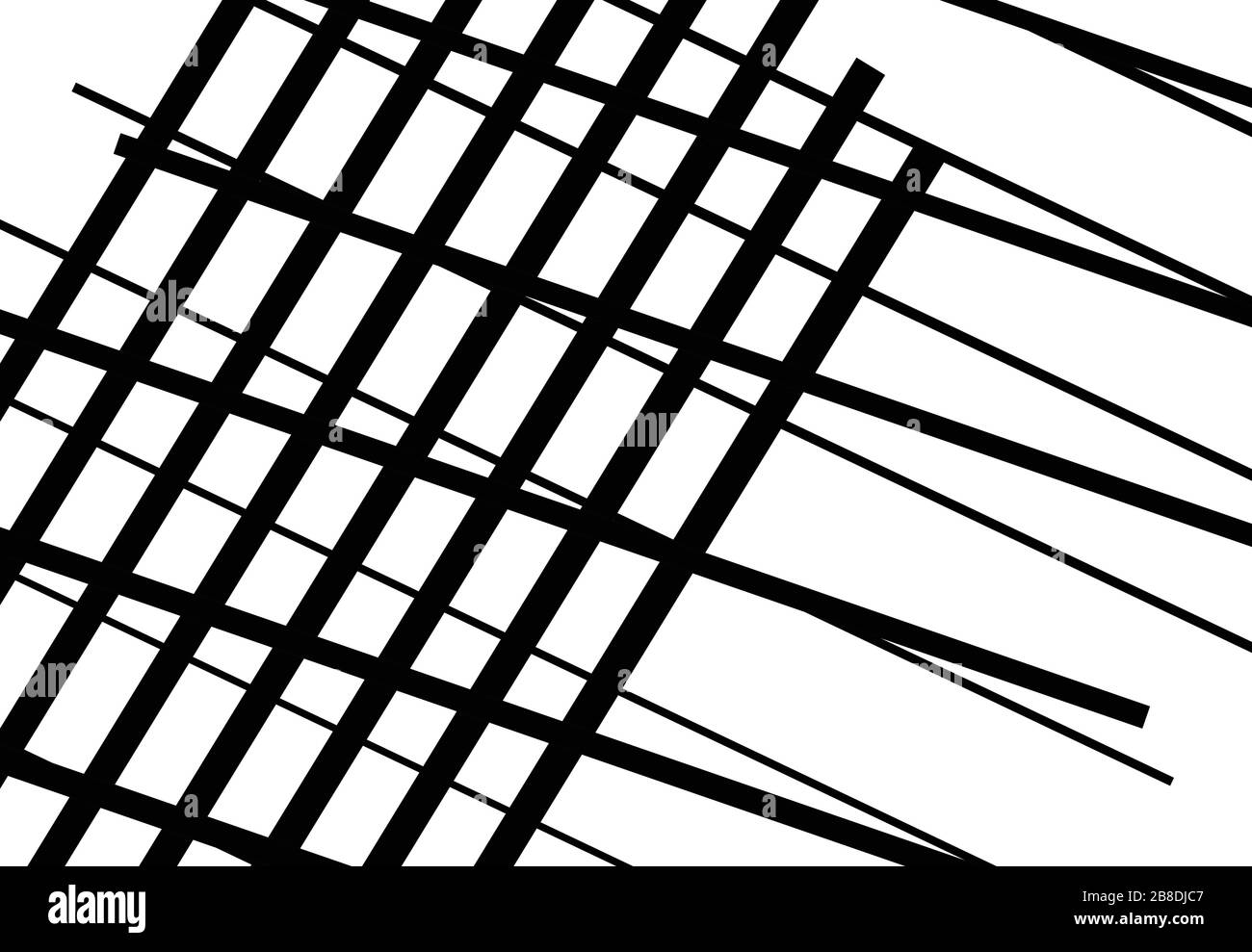 Abstract geometric art with random, chaotic lines. Straight crossing, intersecting lines texture ...