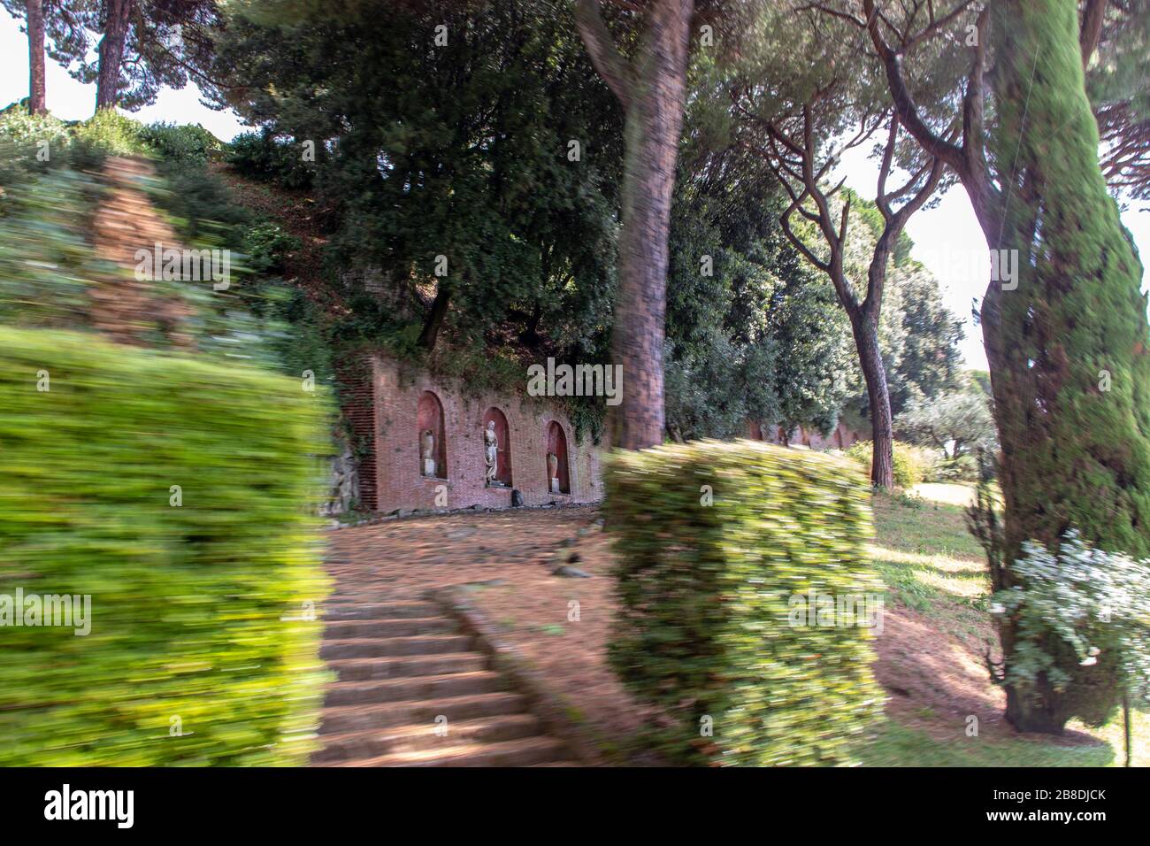 Rome 8 March 2020. The Vatican gardens of the papal residence, well ...