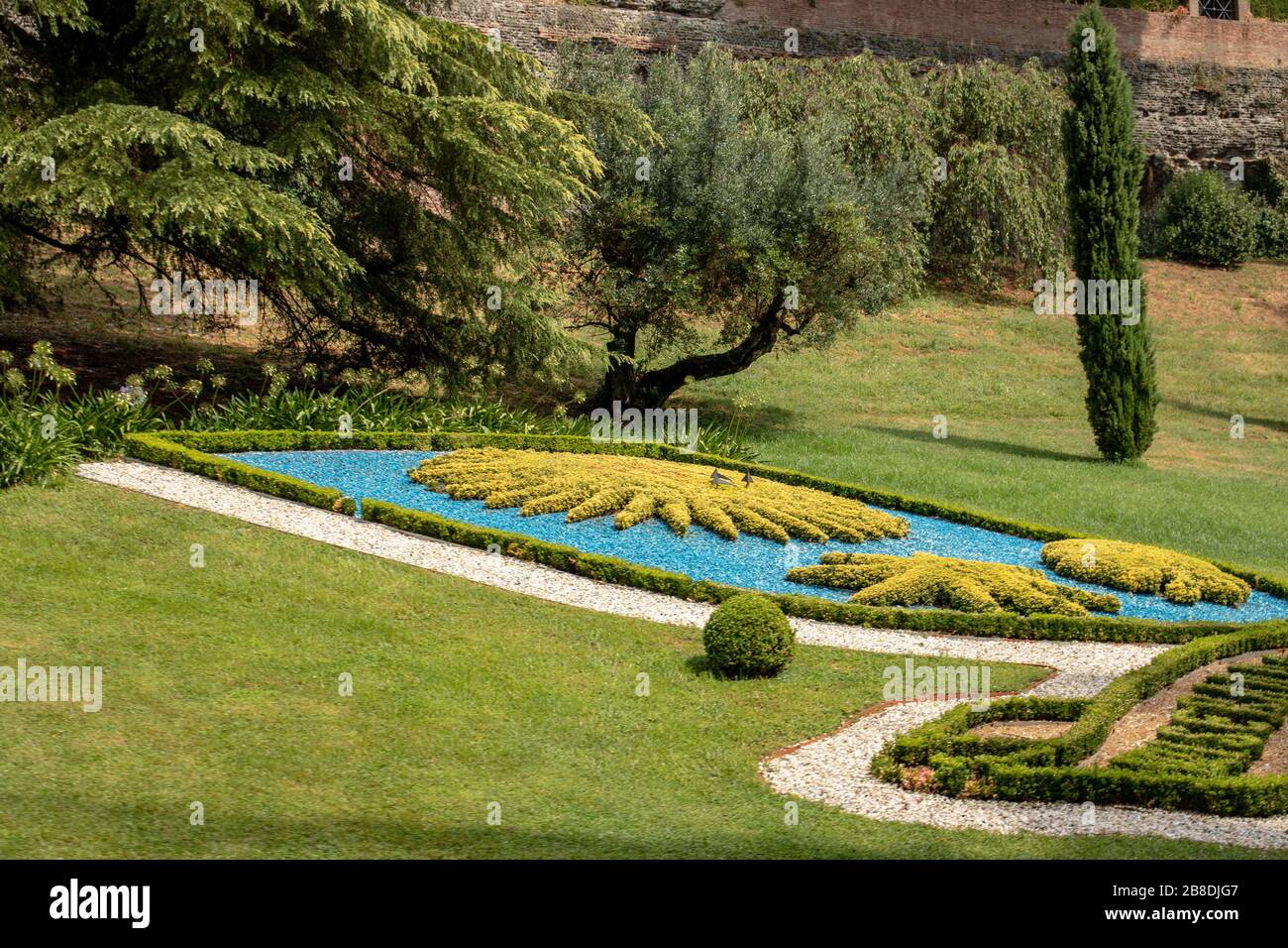 Rome 8 March 2020. The Vatican gardens of the papal residence, well ...
