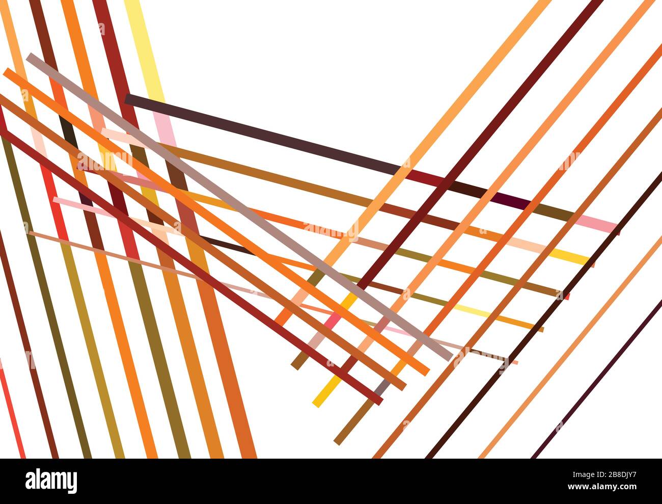 Colorful Red, Orange Abstract geometric art with random, chaotic lines ...