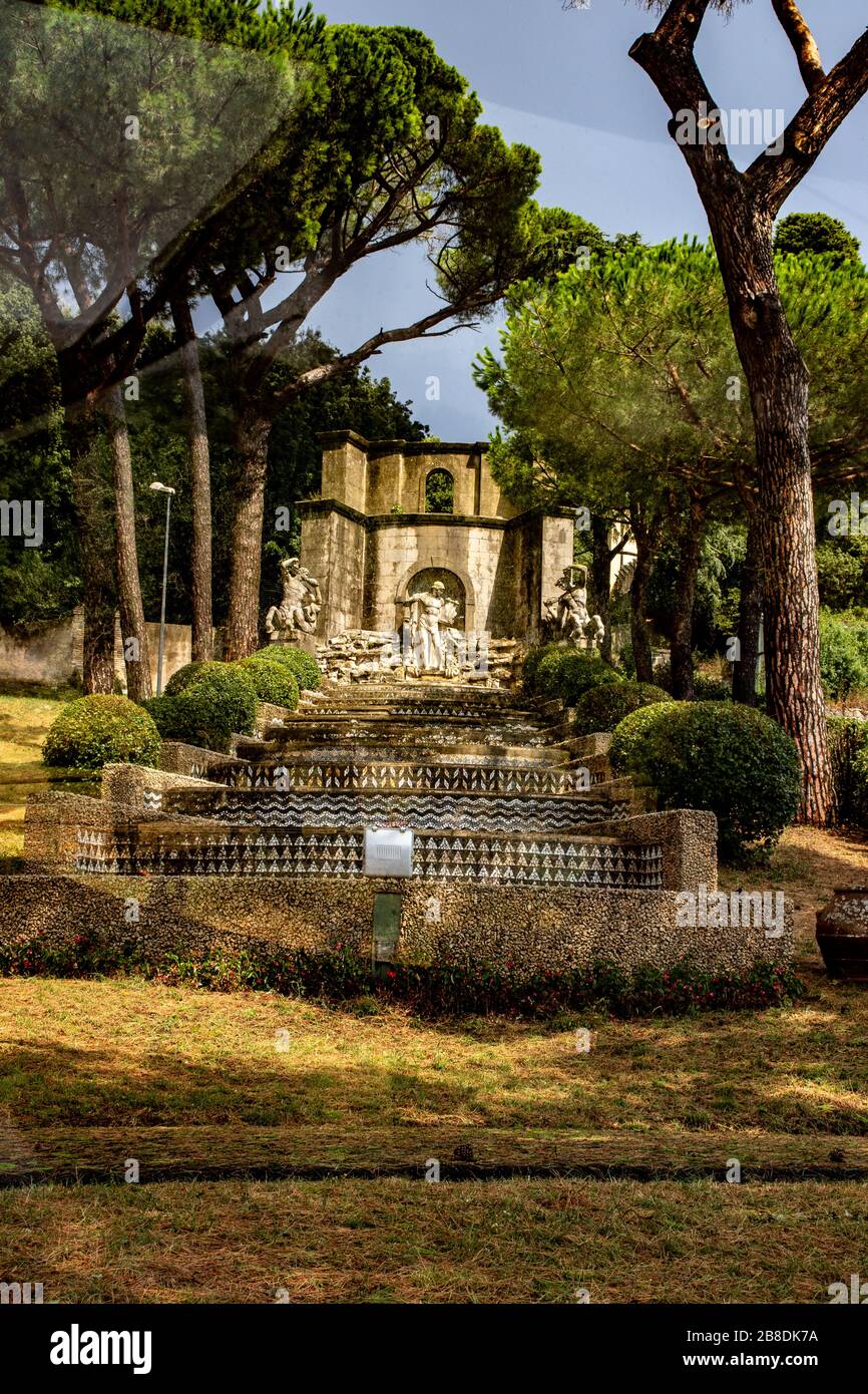 Rome 8 March 2020. The Vatican gardens of the papal residence, well ...