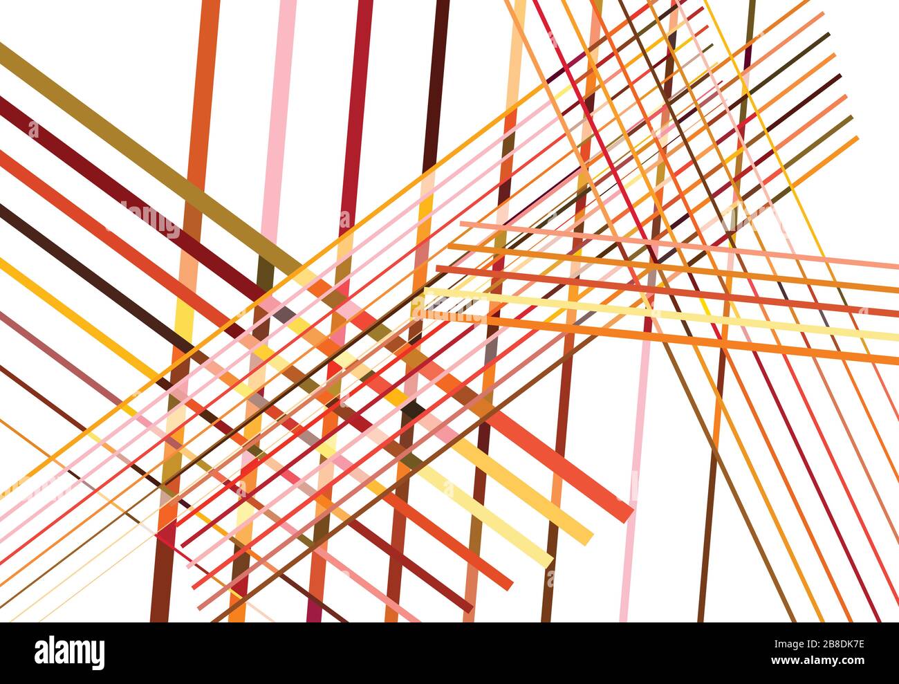 Colorful Red, Orange Abstract geometric art with random, chaotic lines ...