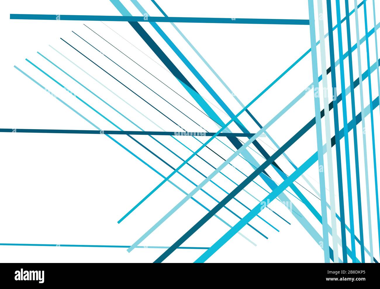 Blue Colorful Abstract geometric art with random, chaotic lines ...