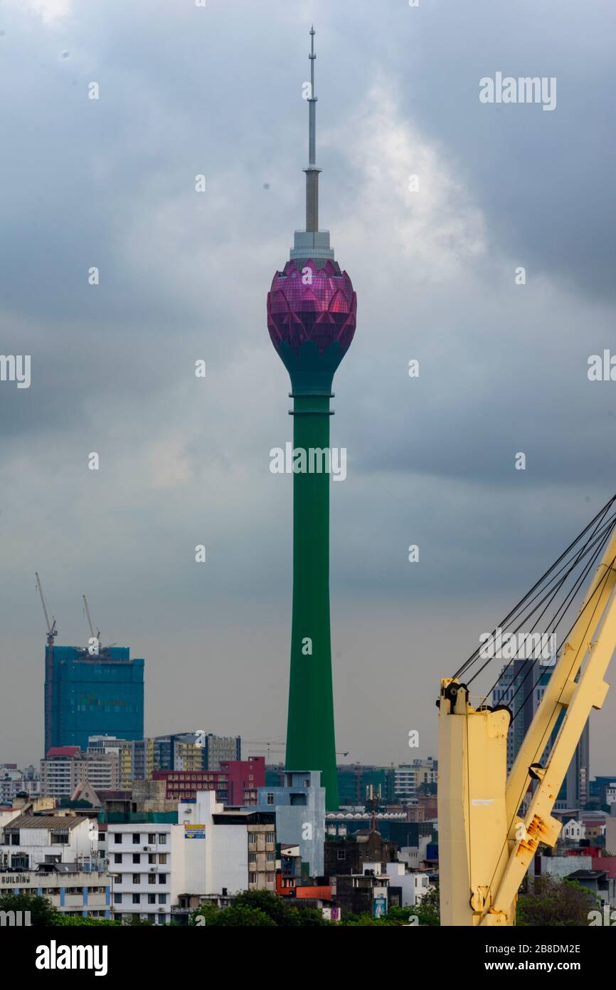 Sri Lanka, Colombo - December 31 2019 - The lotus tower seen from the ...