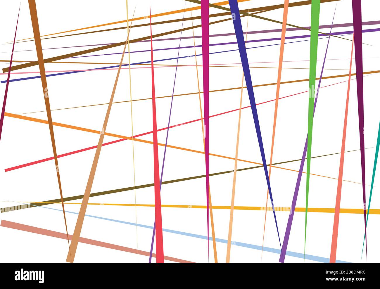 Vivid / Vibrant Colorful Abstract geometric art with random, chaotic lines. Straight crossing ...