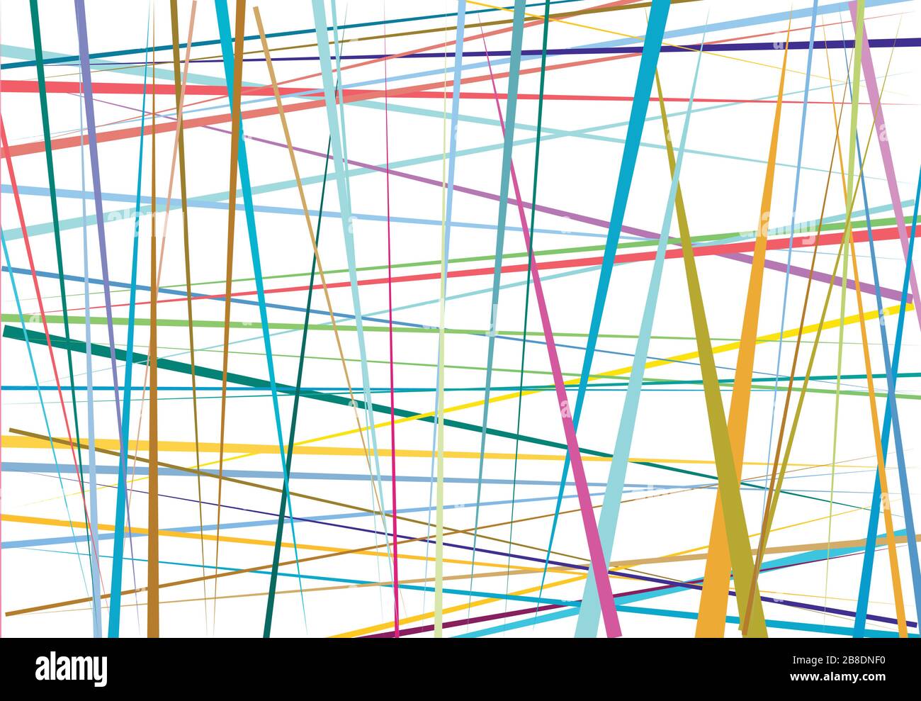 Vivid / Vibrant Colorful Abstract geometric art with random, chaotic lines. Straight crossing ...