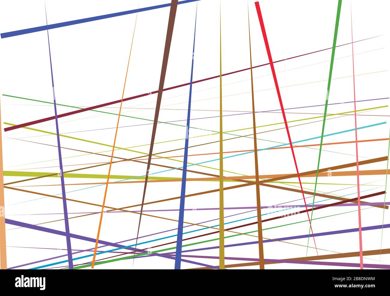 Vivid / Vibrant Colorful Abstract geometric art with random, chaotic lines. Straight crossing ...
