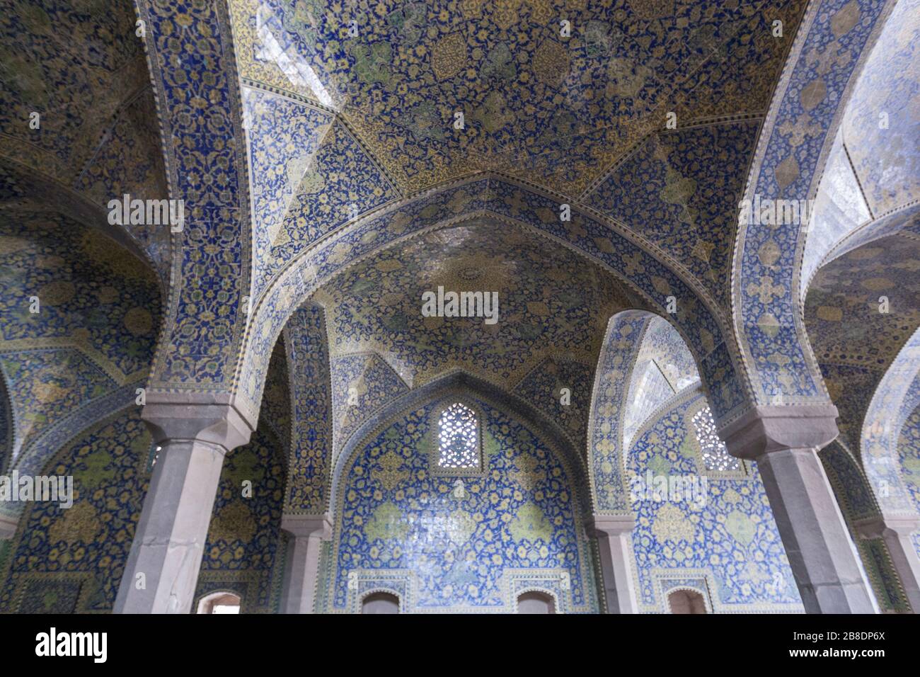 Blue tiles inside Imam Mosque, Isfahan, Iran Stock Photo - Alamy