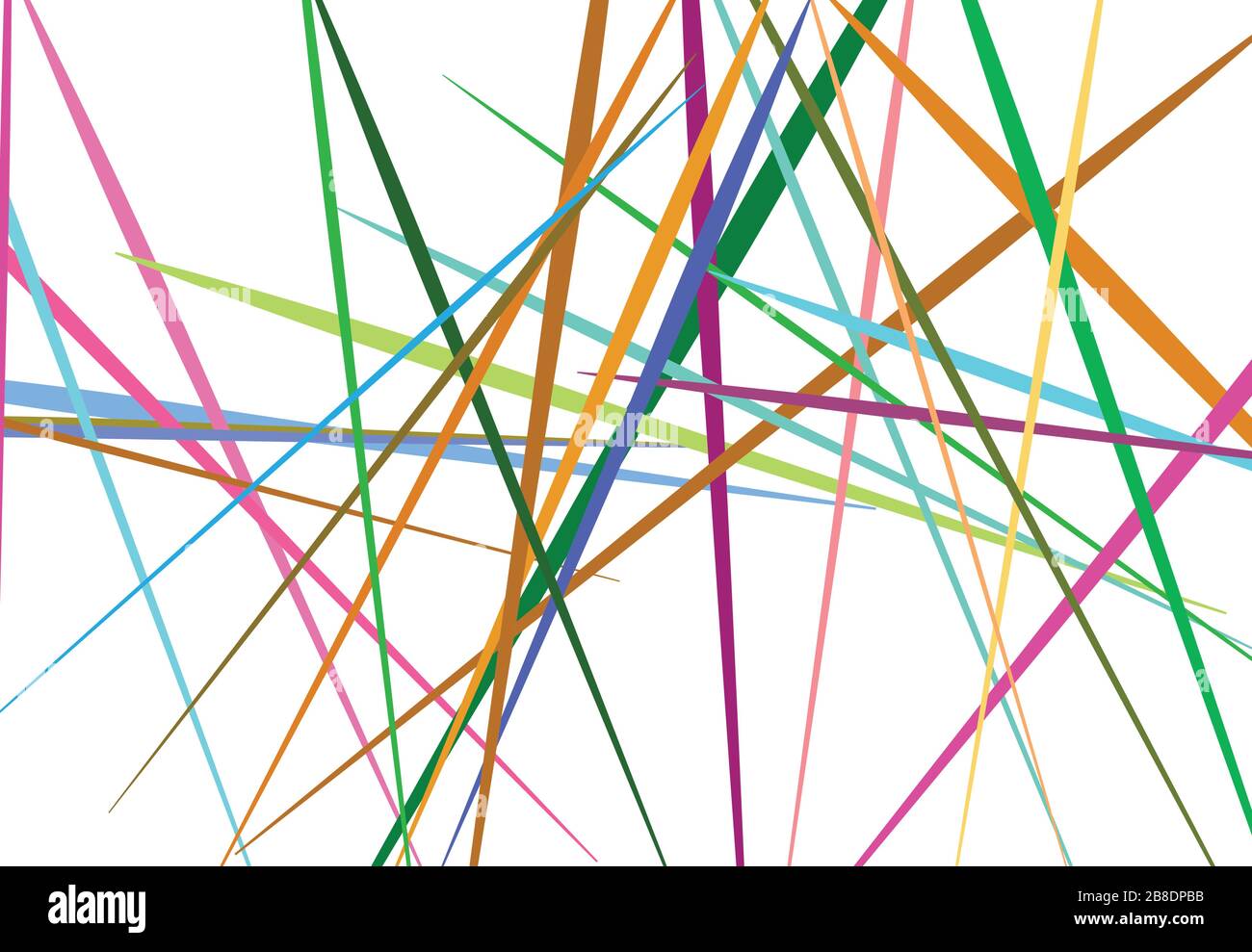 Vivid / Vibrant Colorful Abstract geometric art with random, chaotic lines. Straight crossing ...