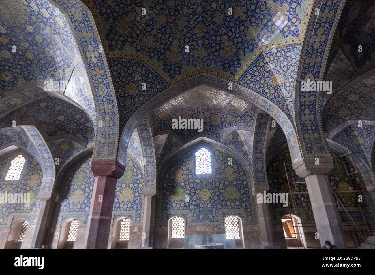Blue tiles inside Imam Mosque, Isfahan, Iran Stock Photo - Alamy