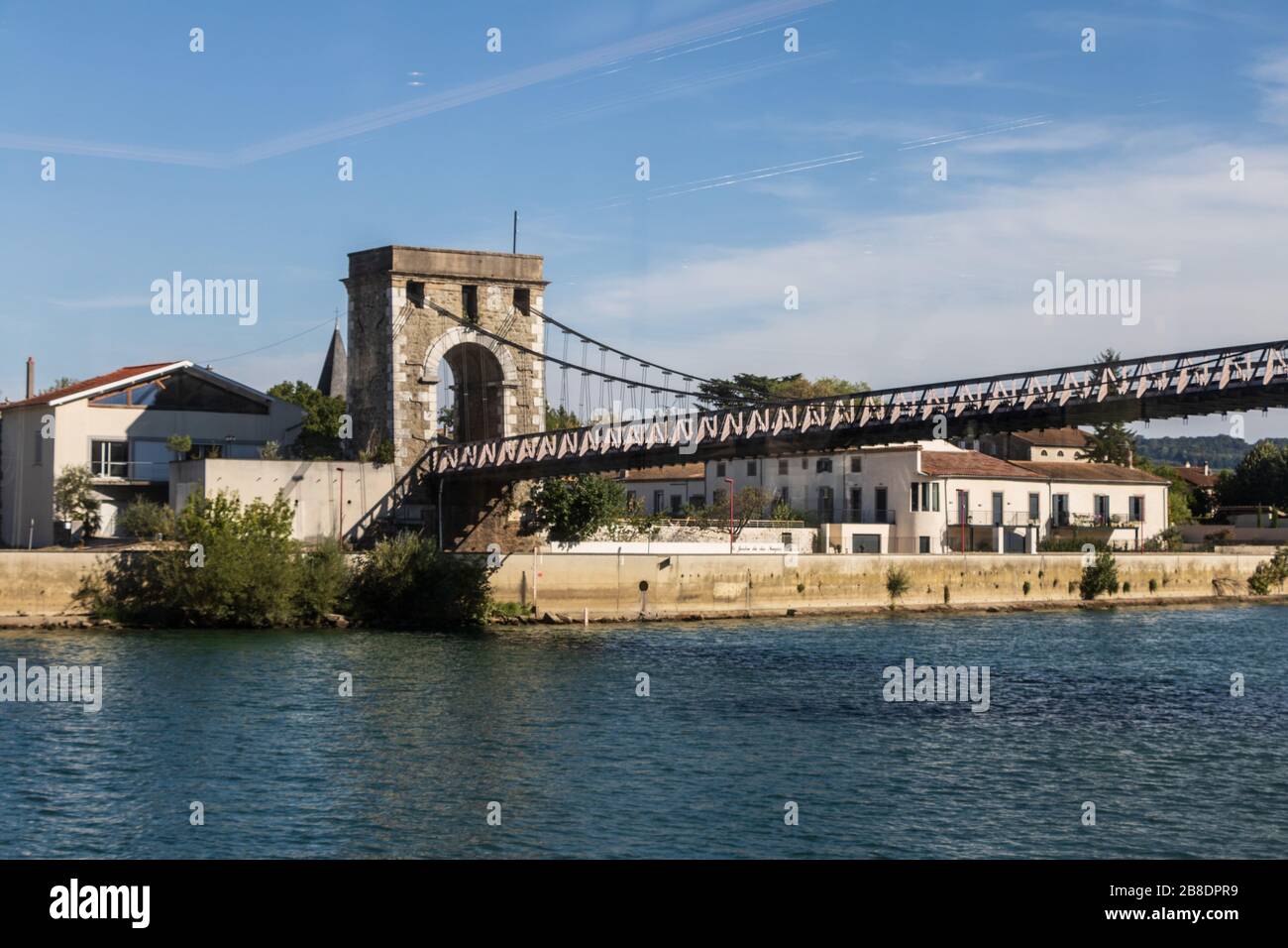 Suspension Bridge over the Rhone, Viviers France Stock Photo - Alamy