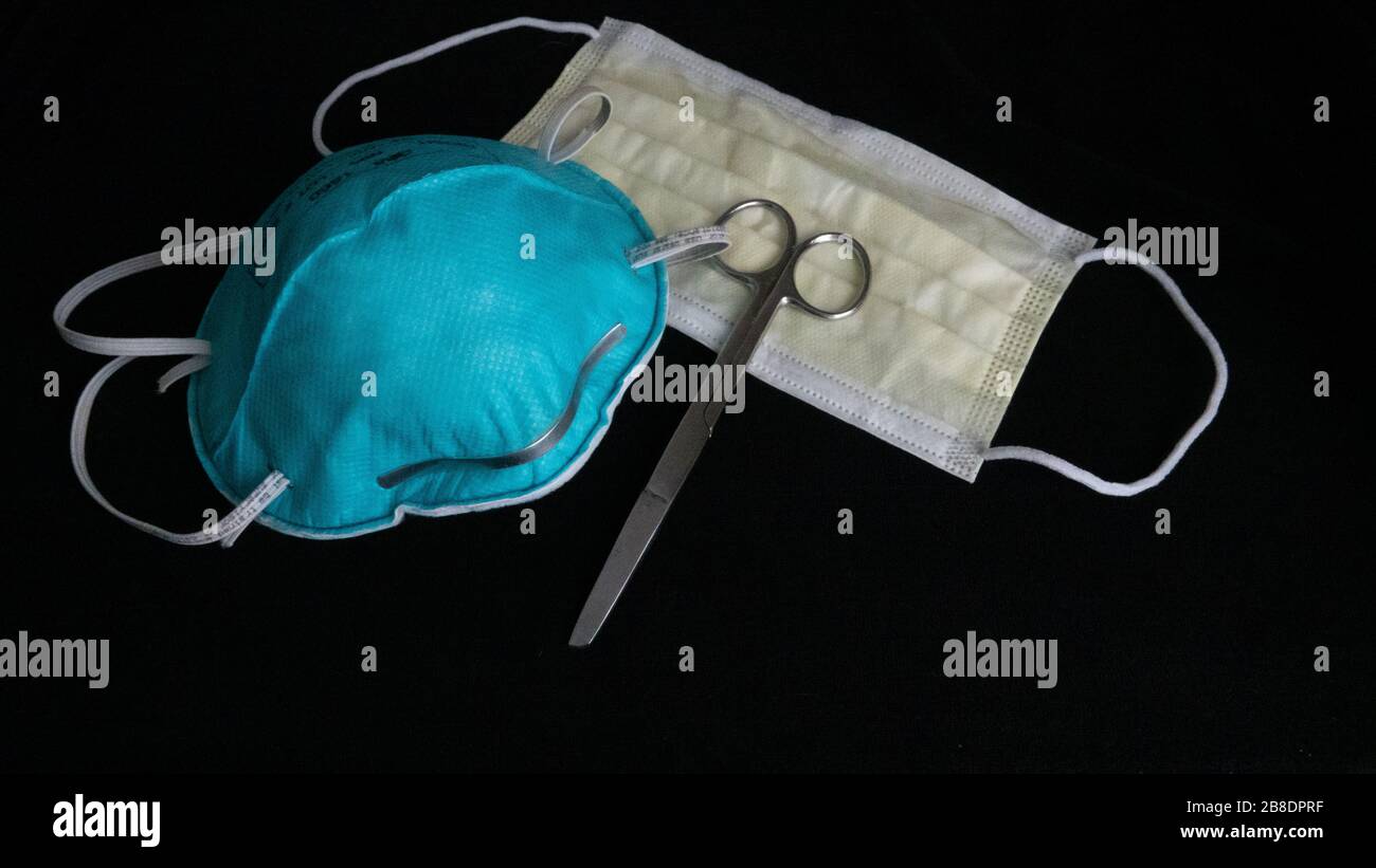 Sunnyvale,CA/USA-March 21,2020- Medical NIOSH respirator mask, surgical ...