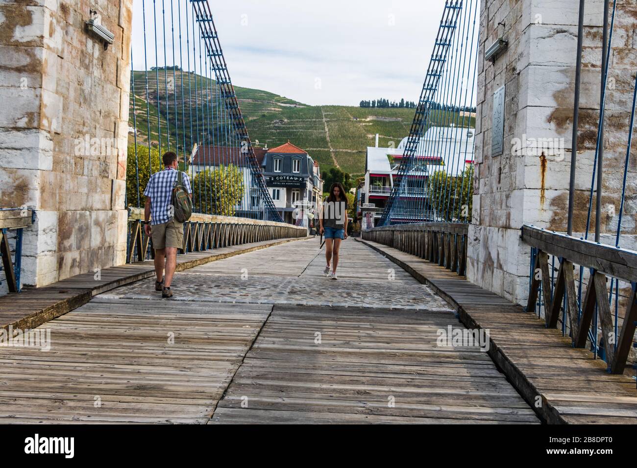 Suspension Bridge over the Rhone, Viviers France Stock Photo - Alamy