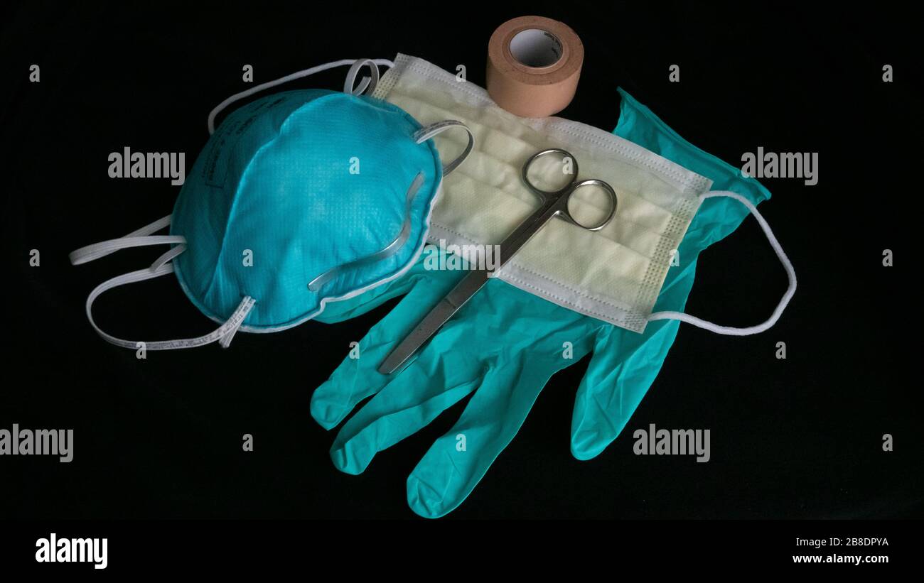 Sunnyvale,CA/USA-March 21,2020- Medical NIOSH respirator mask, surgical ...