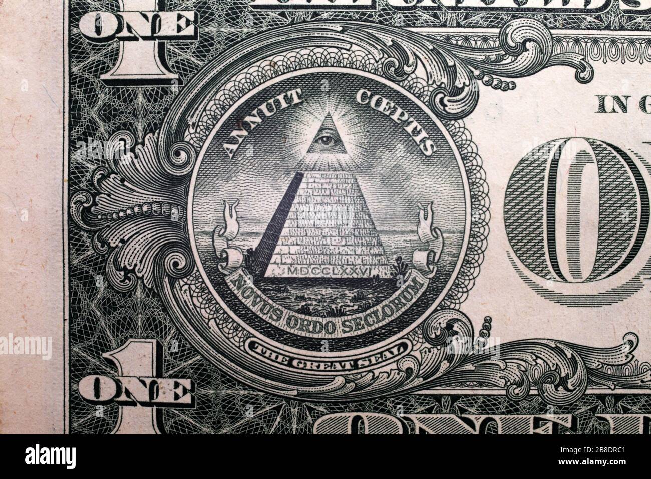 pyramid with an eye on a one-dollar bill, background, macro Stock Photo ...
