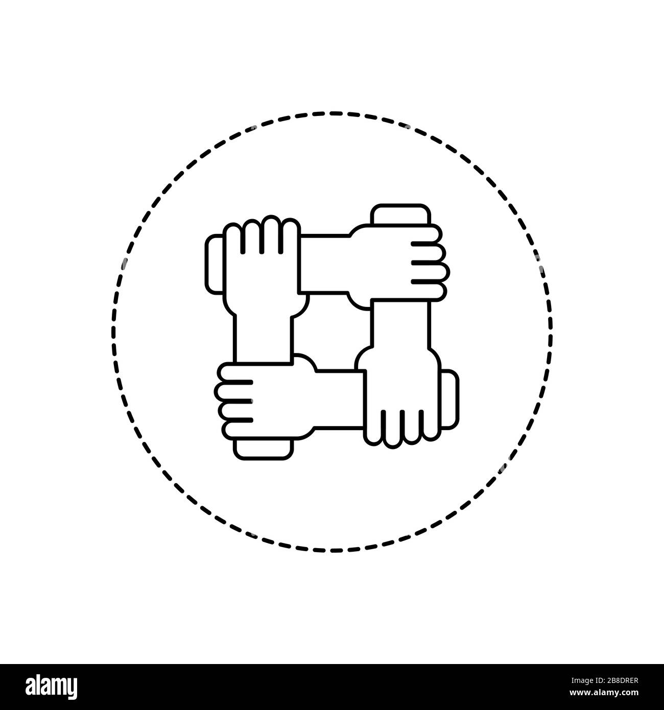 Four hands in circle Stock Vector Images - Alamy
