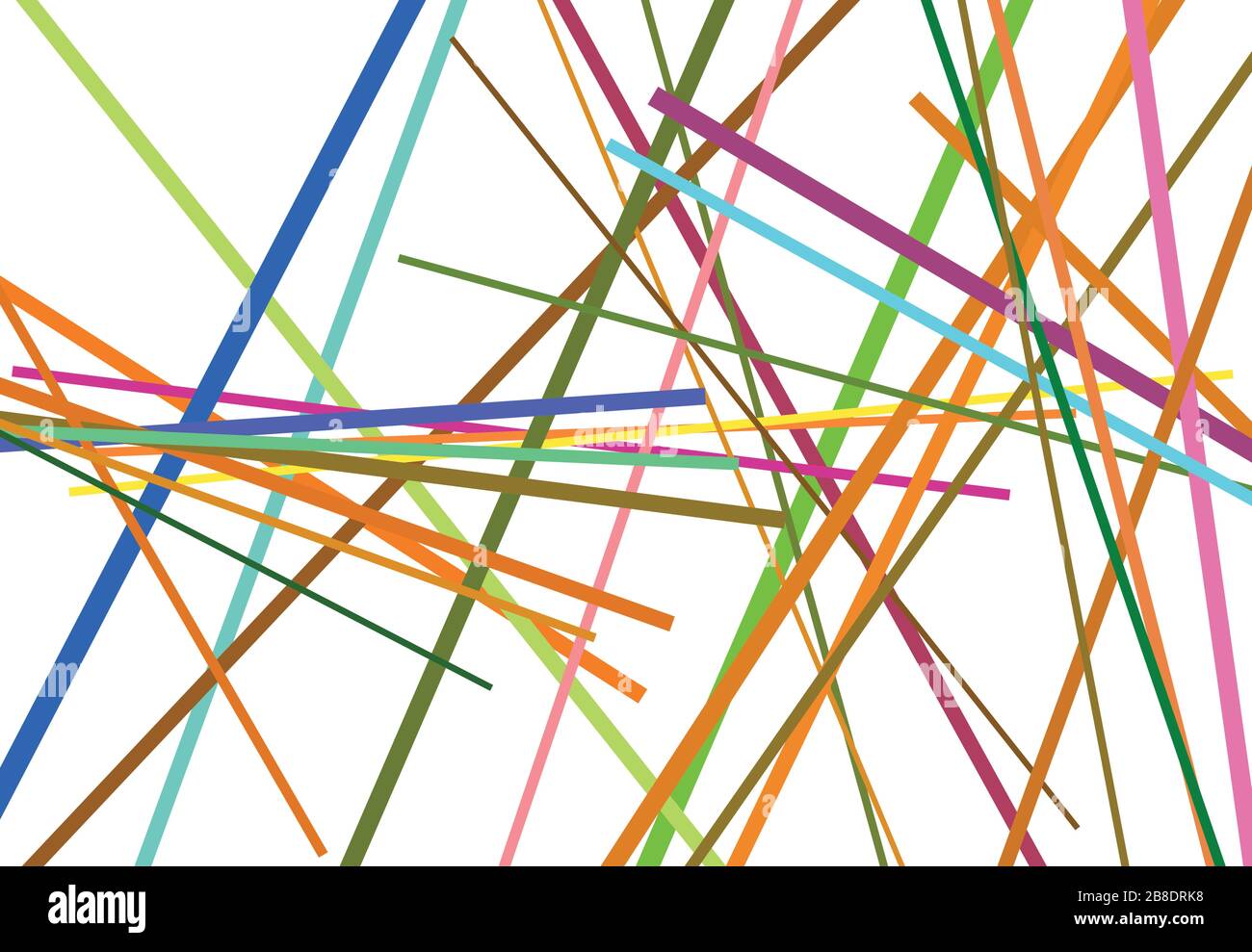 Vivid / Vibrant Colorful Abstract geometric art with random, chaotic lines. Straight crossing ...