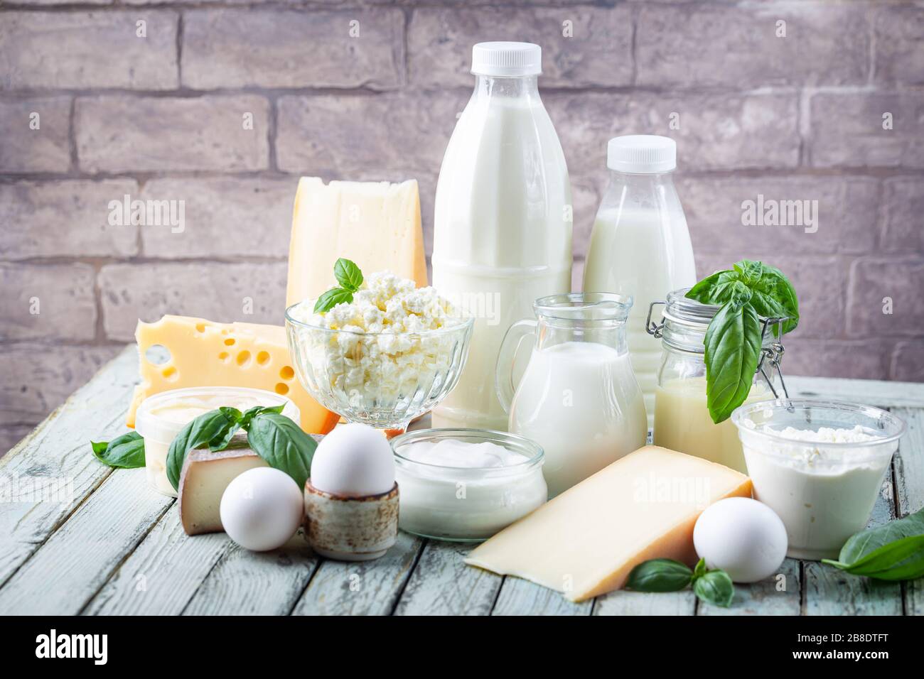 Fresh dairy products Stock Photo - Alamy