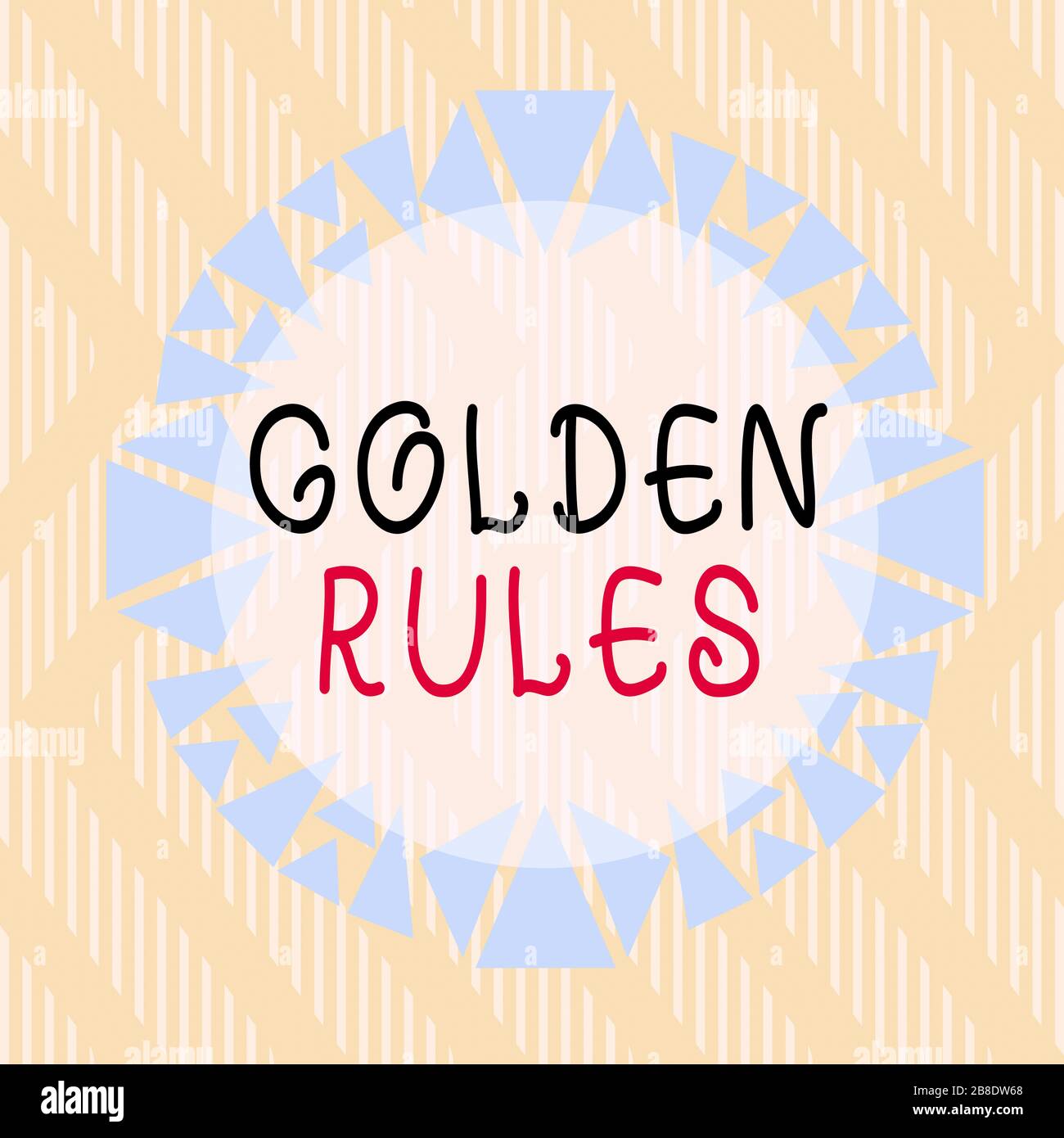 Conceptual hand writing showing Golden Rules. Concept meaning basic principle that should always ...