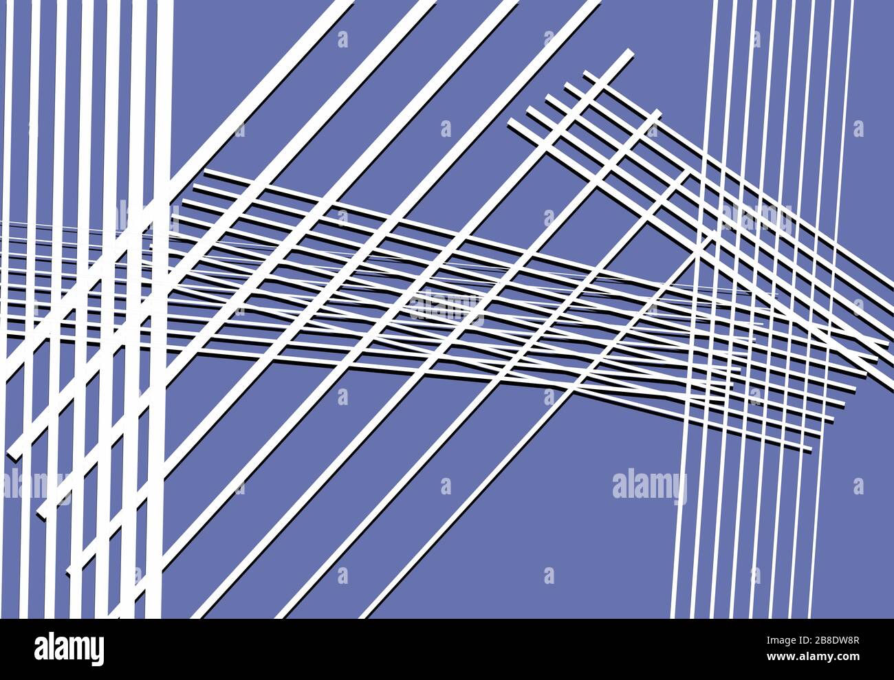 Colorful, monochrome abstract geometric art with random, chaotic lines. Straight crossing ...