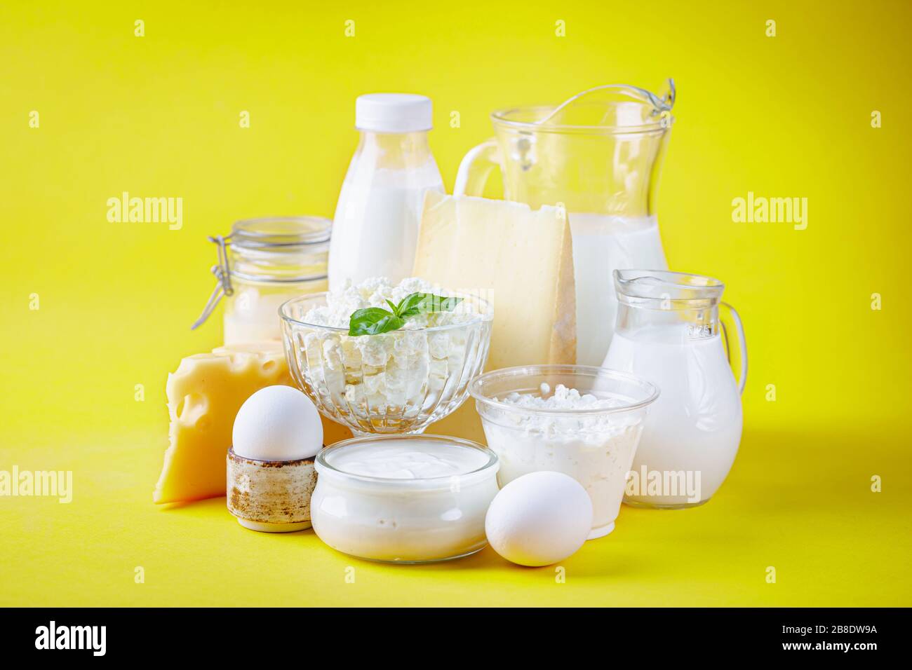 Fresh dairy products Stock Photo - Alamy