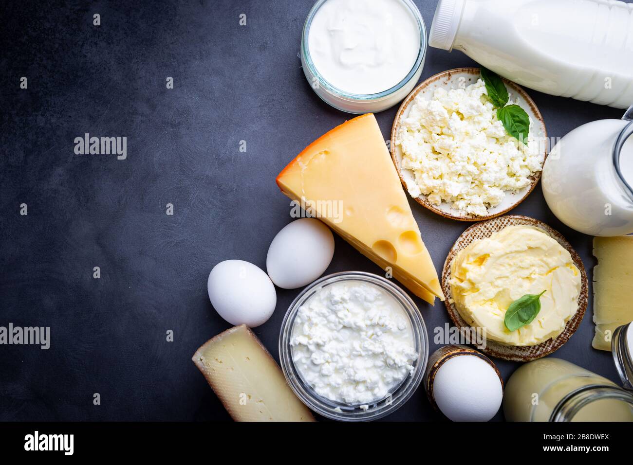 Fresh dairy products Stock Photo - Alamy