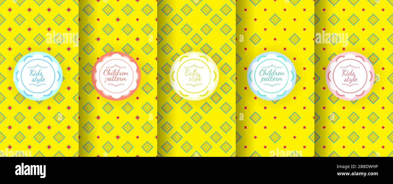 Kids colorful seamless pattern. Cute Baby design background Stock ...