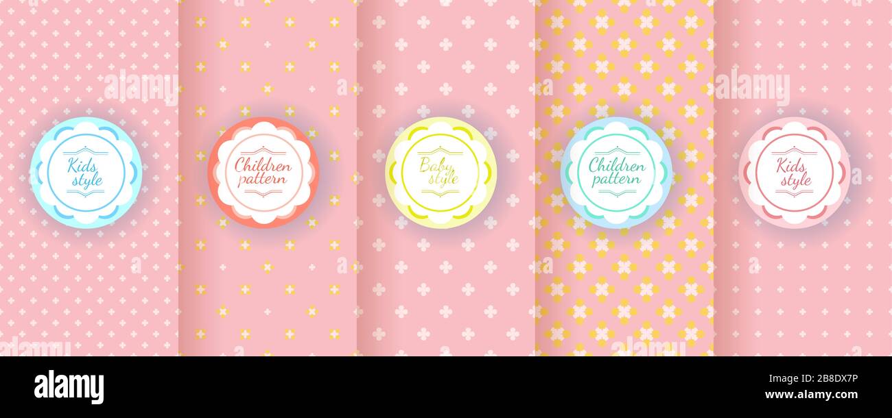 Kids colorful seamless pattern. Cute Baby design background Stock ...