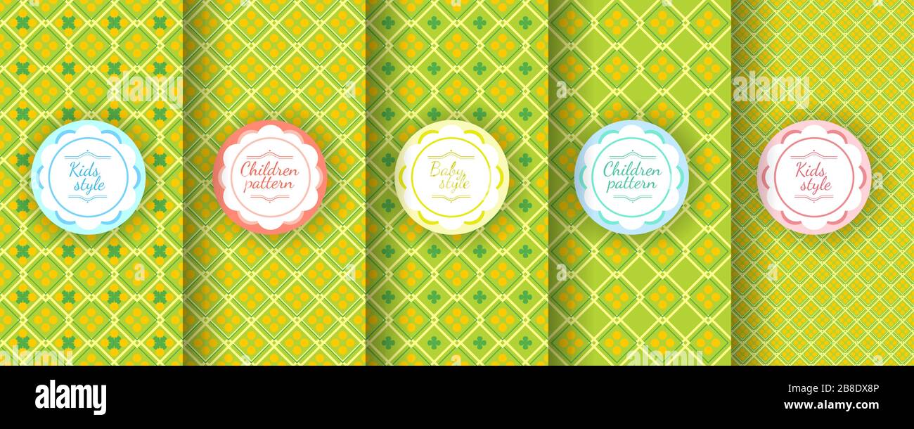 Kids colorful seamless pattern. Cute Baby design background Stock ...