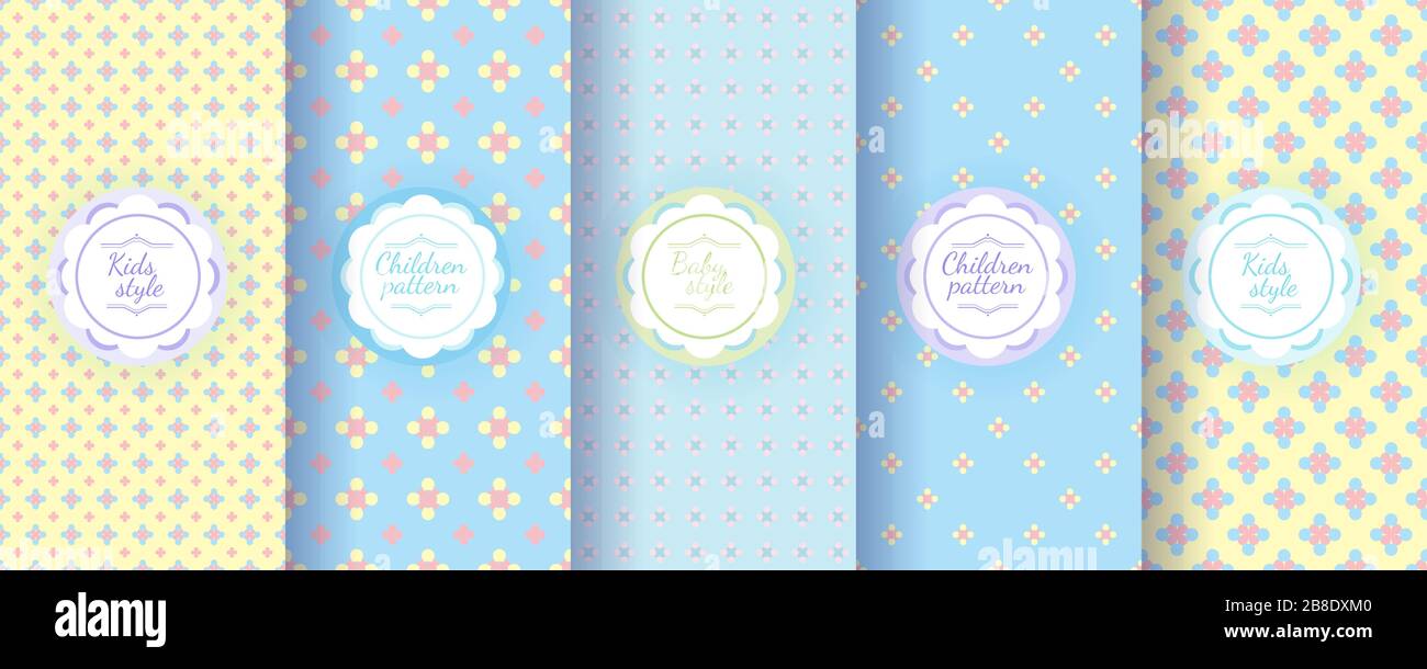 Kids colorful seamless pattern. Cute Baby design background Stock ...