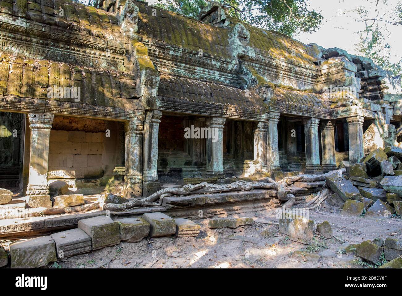 Ancient Khmer architecture ,Ta Prohm temple ruins hidden in jungle in ...