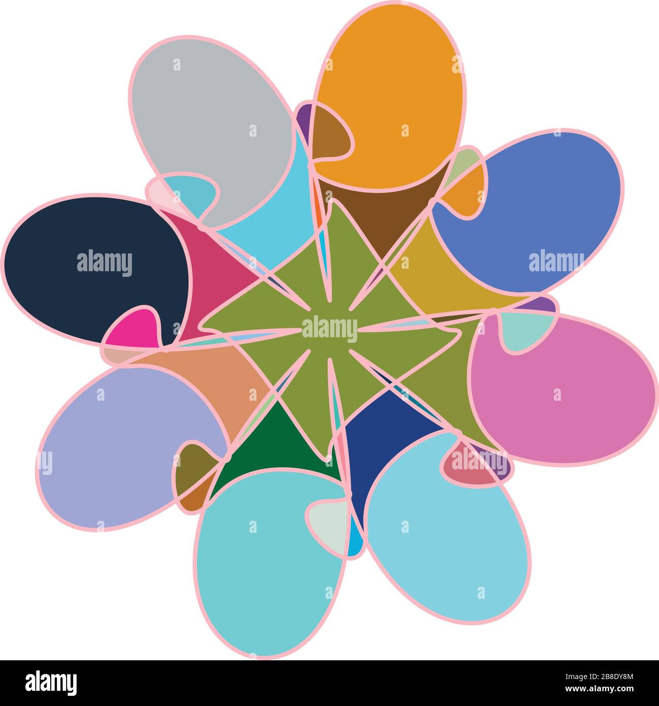 geometric mandala / ornament / decoration symbol, icon. simple, basic ...
