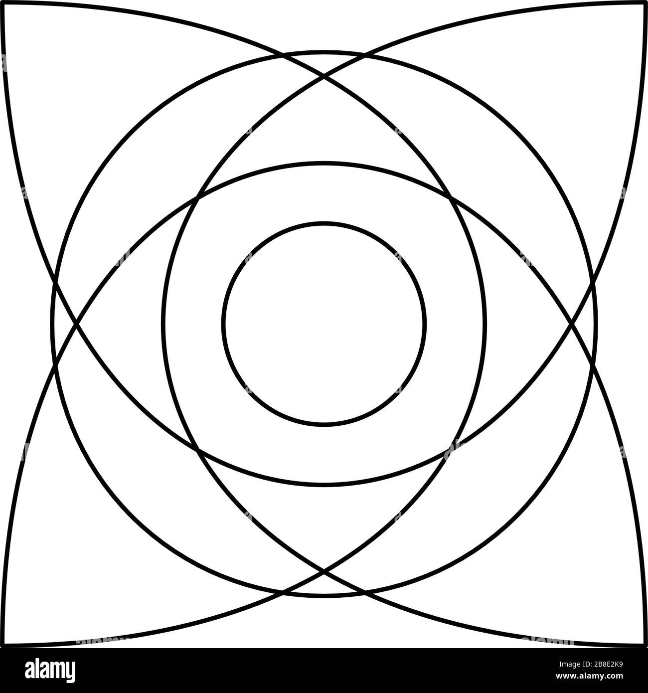 Geometric mandala / ornament / decoration symbol, icon. Simple, basic ...