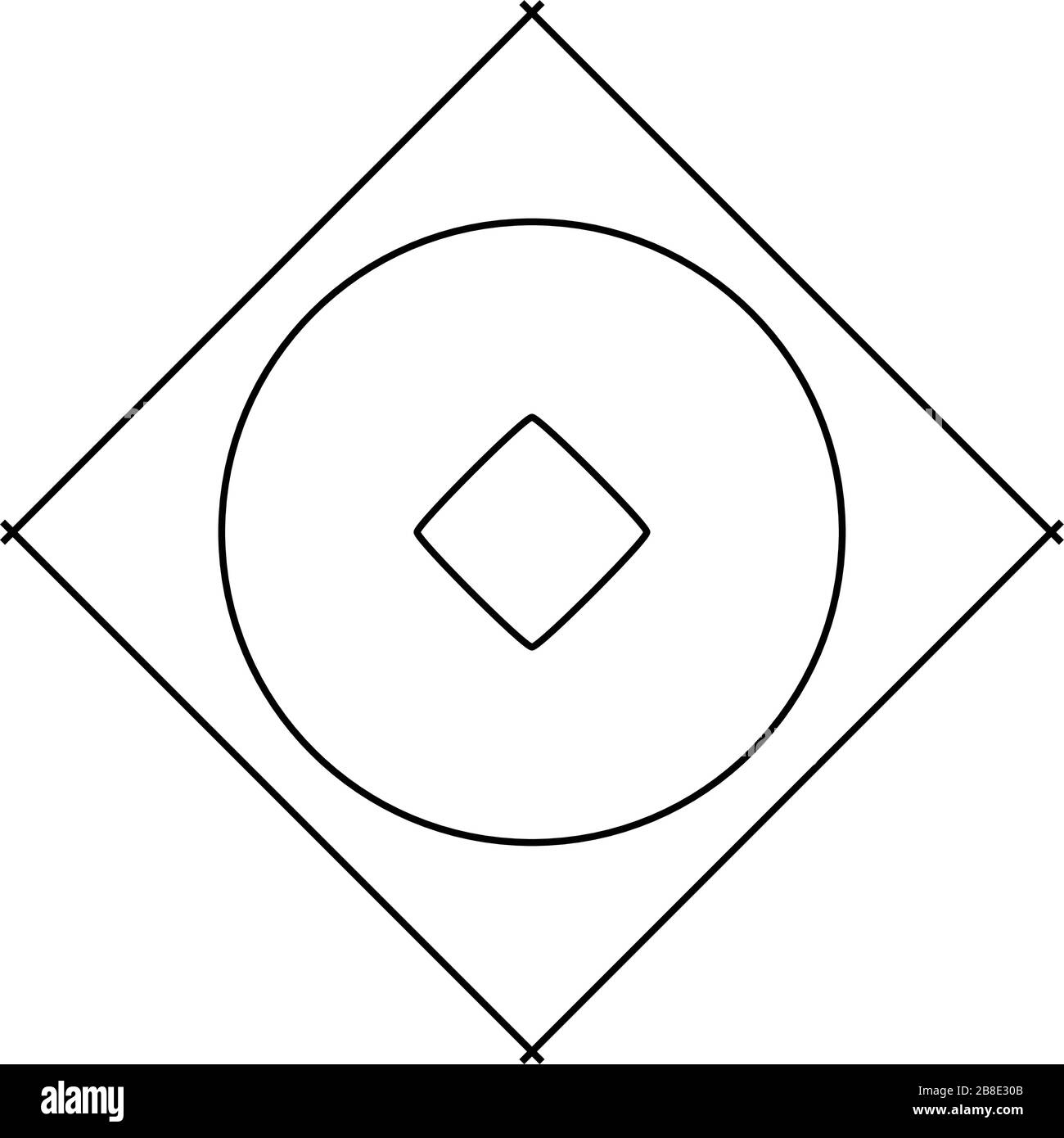 Geometric mandala / ornament / decoration symbol, icon. Simple, basic ...
