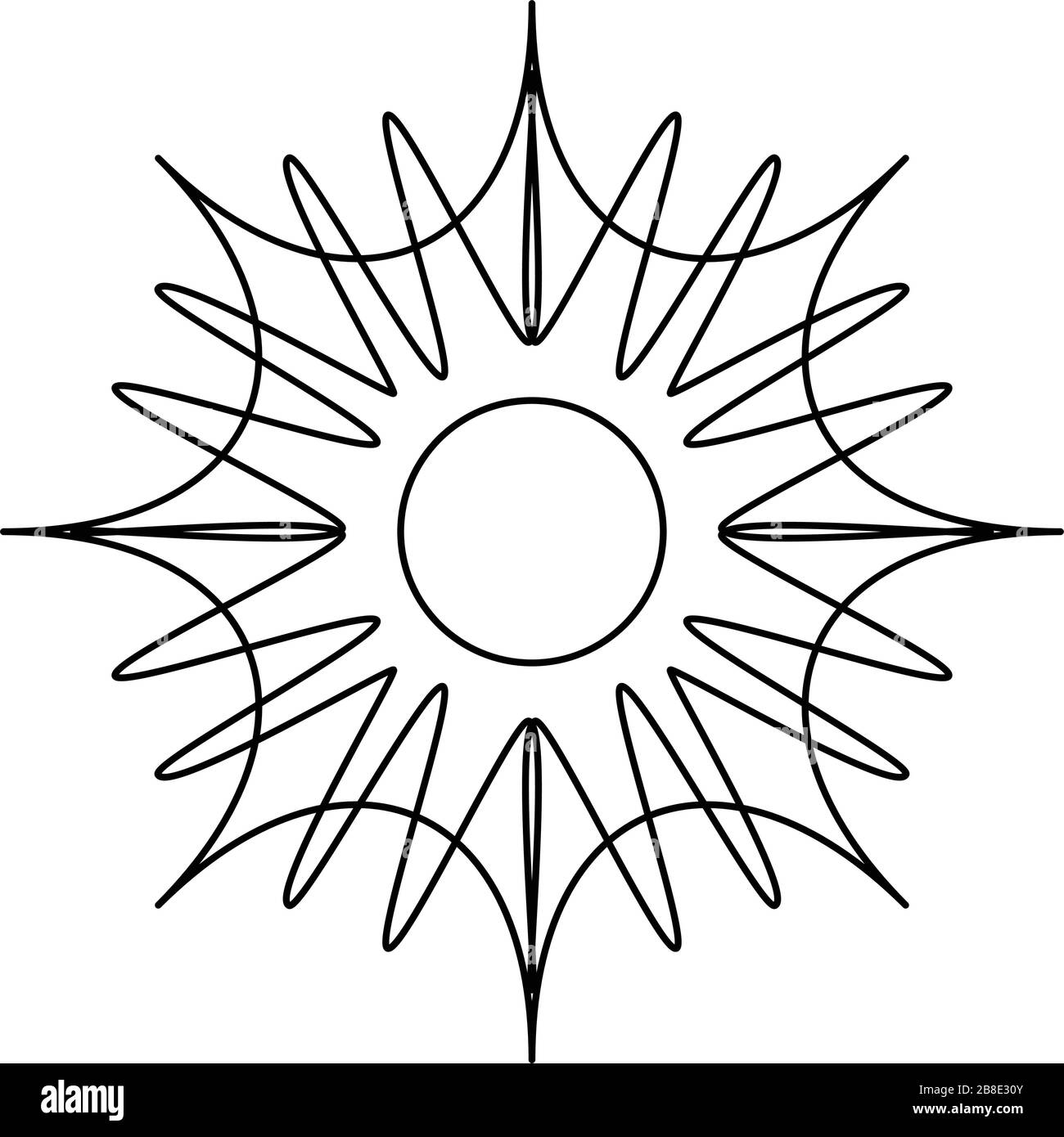 Geometric mandala / ornament / decoration symbol, icon. Simple, basic ...