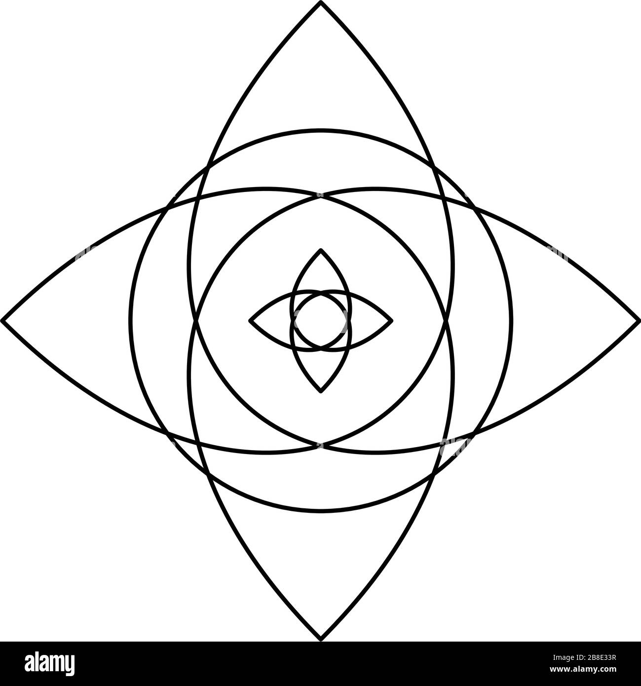 Geometric mandala / ornament / decoration symbol, icon. Simple, basic ...