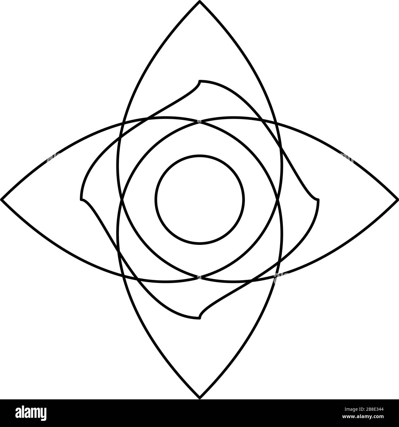 Geometric mandala / ornament / decoration symbol, icon. Simple, basic ...