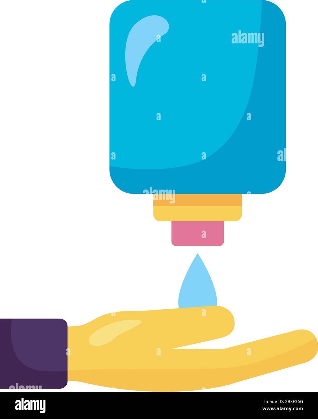 hand using disinfectant bottle with push dispenser detaild style Stock ...