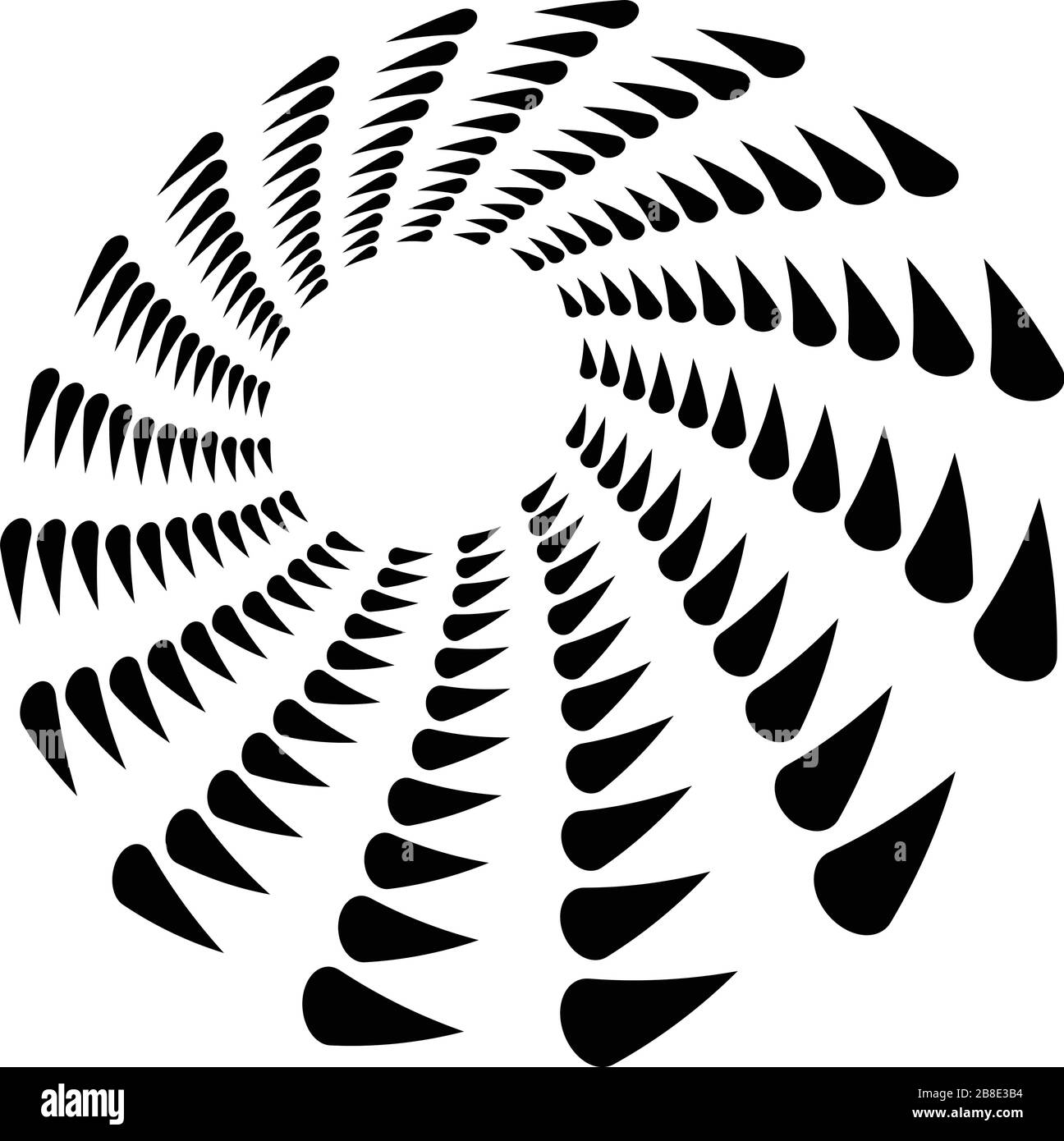 Monochrome volute, vortex shapes. Twisted helix elements. Rotation ...