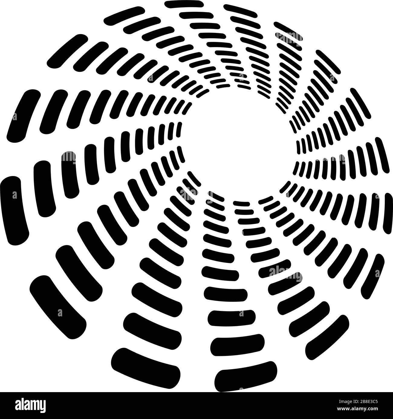 Monochrome volute, vortex shapes. Twisted helix elements. Rotation ...