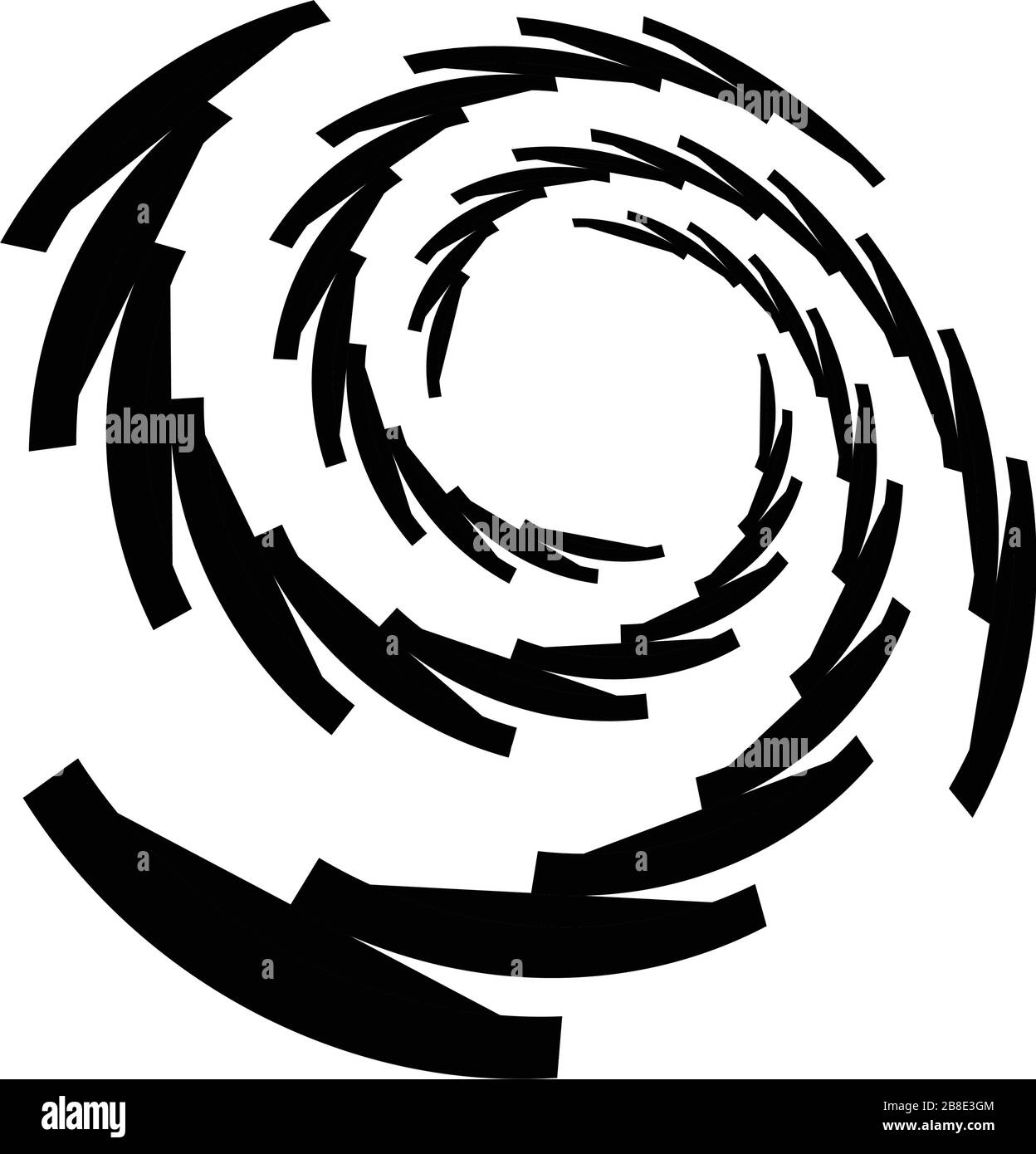 Monochrome volute, vortex shapes. Twisted helix elements. Rotation ...