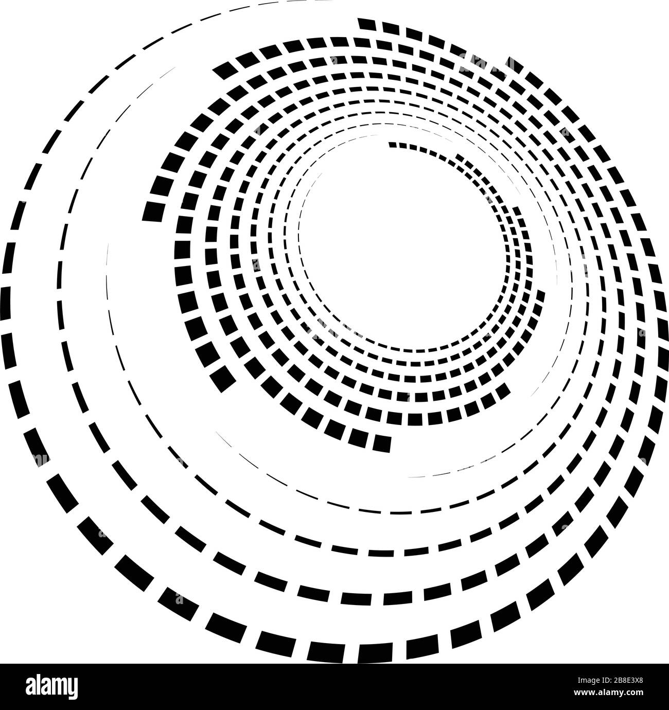 Monochrome volute, vortex shapes. Twisted helix elements. Rotation ...