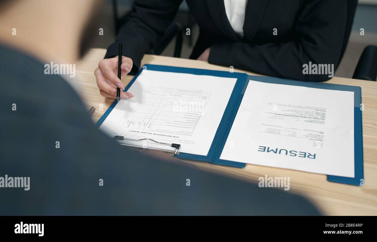 Recruiter resume hi-res stock photography and images - Alamy