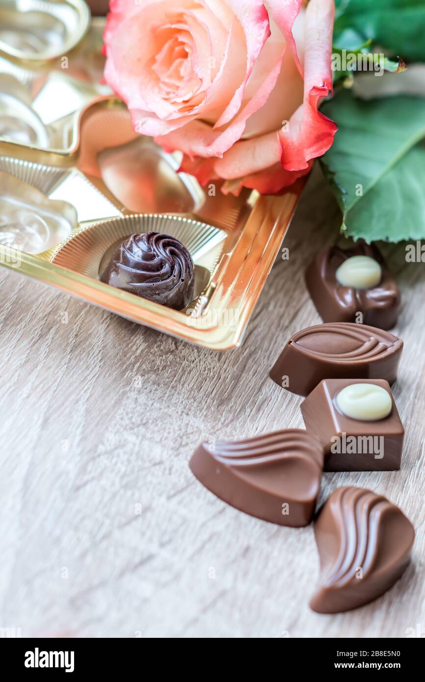 Candy candies box rose red roses hi-res stock photography and images ...