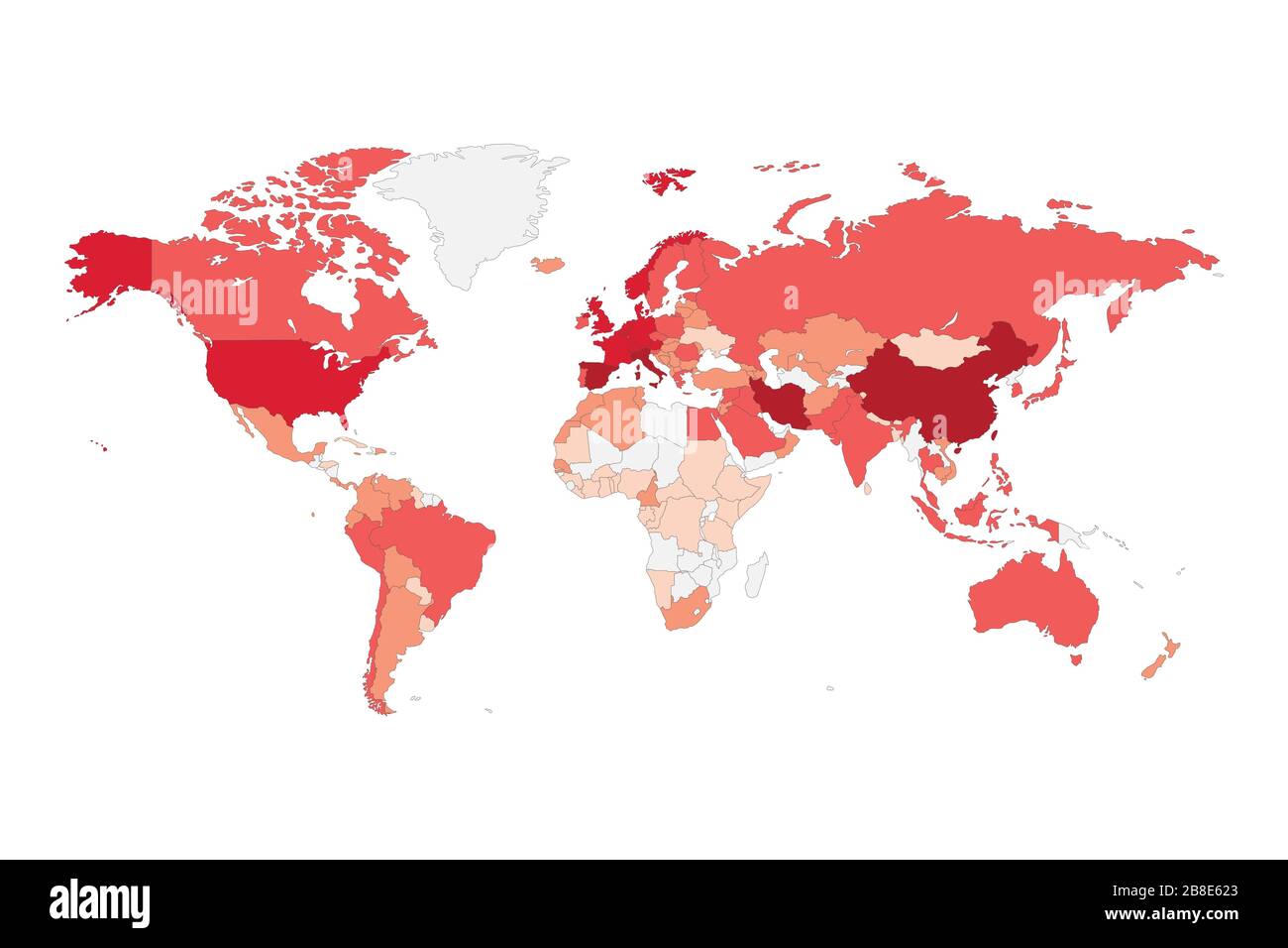 World map of Coronavirus Covid-19 infection spread. Global pandemic ...
