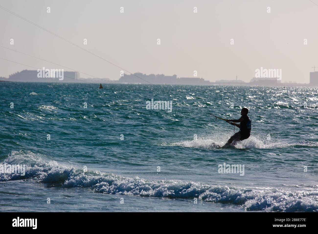 Wakeboarding sea parachuts s splash water variety extreme Stock Photo ...